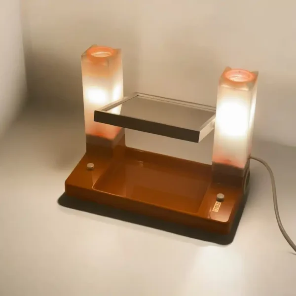 Gorgeous 70s Vanity Mirror with Lights – Orange Retro Style