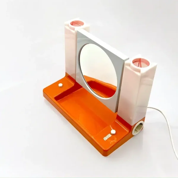 Gorgeous 70s Vanity Mirror with Lights – Orange Retro Style