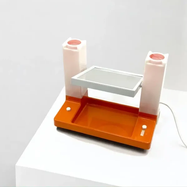 Gorgeous 70s Vanity Mirror with Lights – Orange Retro Style