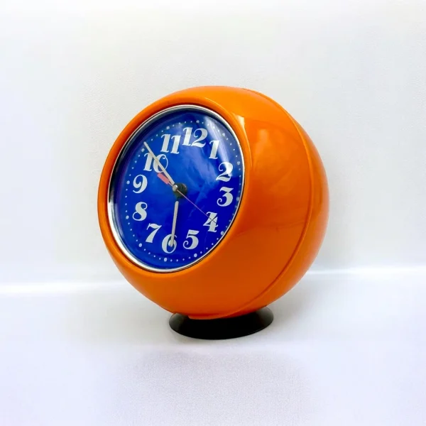 Iconic 70s Space Age Clock – Vibrant Orange Globe Design - natavintage.com