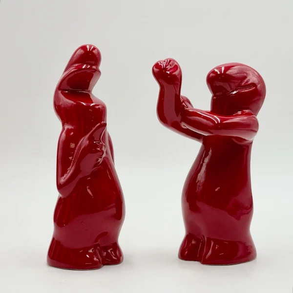 Rare 1960s Ceramic Figurines La Linea Cavandoli Red Series