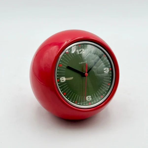 Space Age Clock – Vibrant Red Globe 1970s