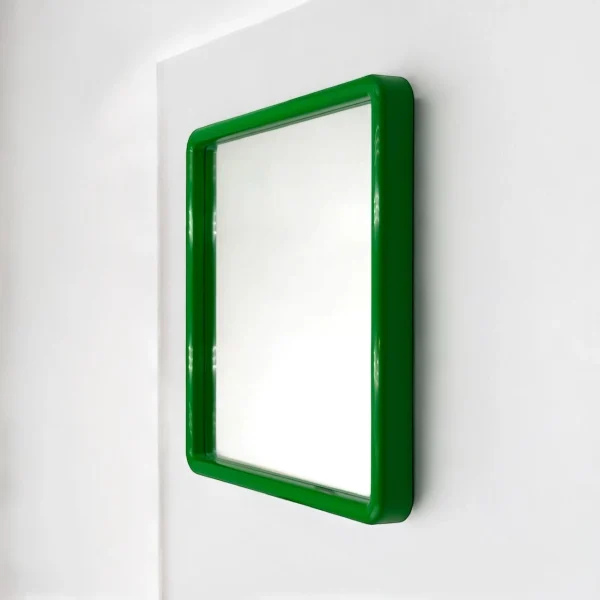 Space Age Mirror in Vibrant Green by Gedy 1970s - natavintage.com