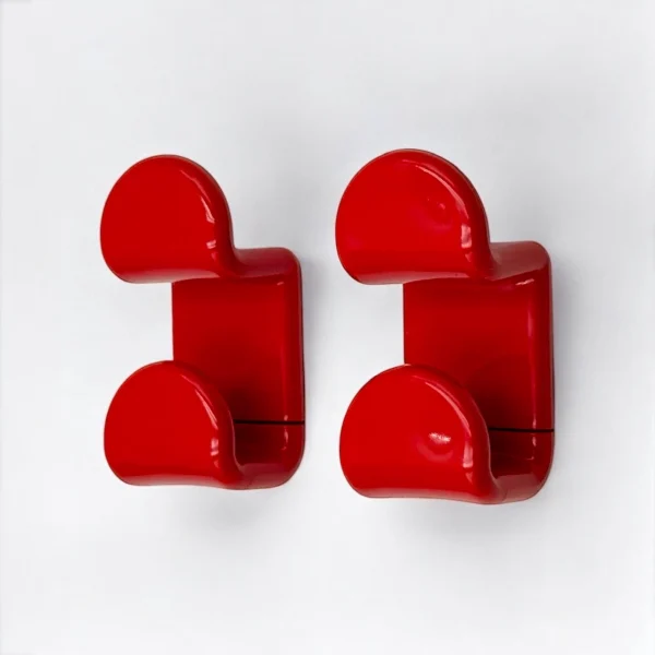 Red 70s Coat Hooks by Ambrogio Rossari Gedy